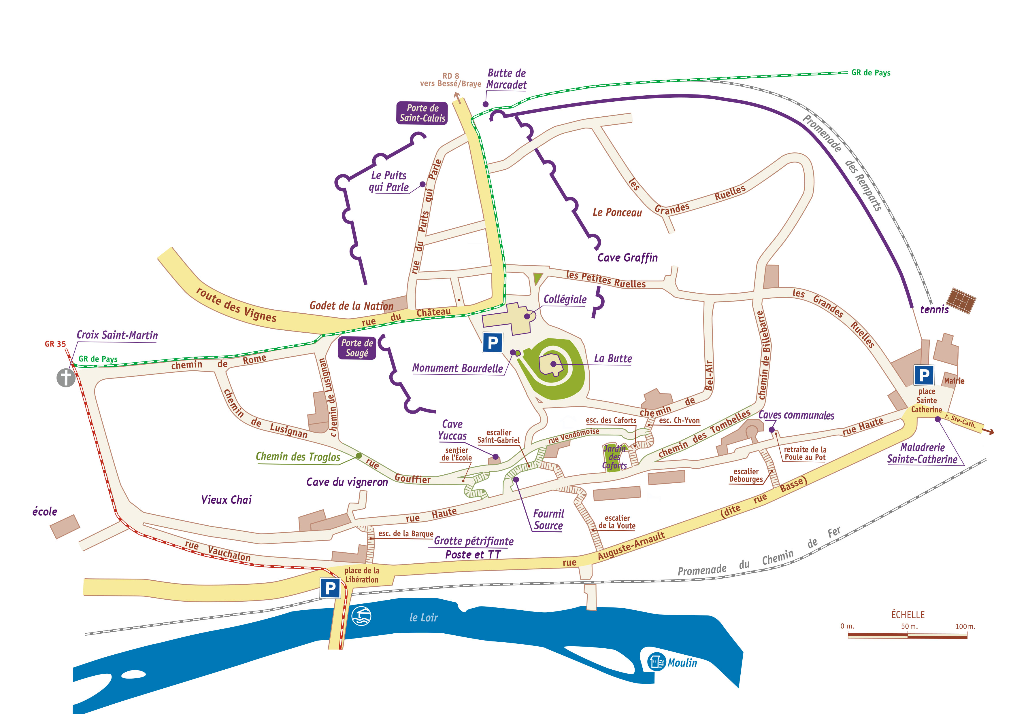 Plan et parcours - Site de la mairie de Trôo dans le Loir-et-Cher
